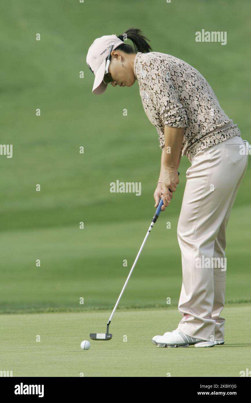 Se Ri Pak Of South Korea In The 9th Hole During Round One Of Hana Bank Kolon Championship At Sky