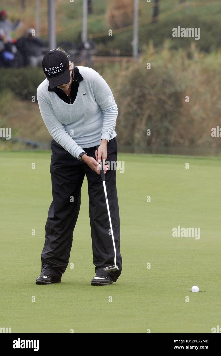Cristie Kerr of Miami FL putts on the 18th hole during round two of ...