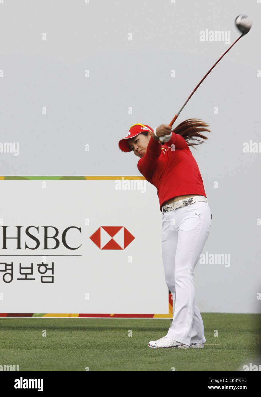 YANG, Soo-Jin of South Korea, play shes tee shot on the 6th hole during ...