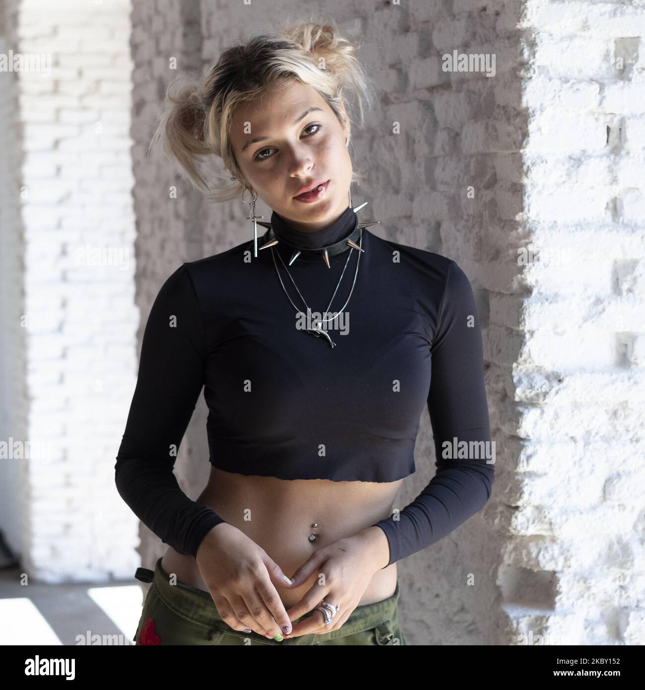 The singer Dora Postigo Bose poses during the presentation of the ...