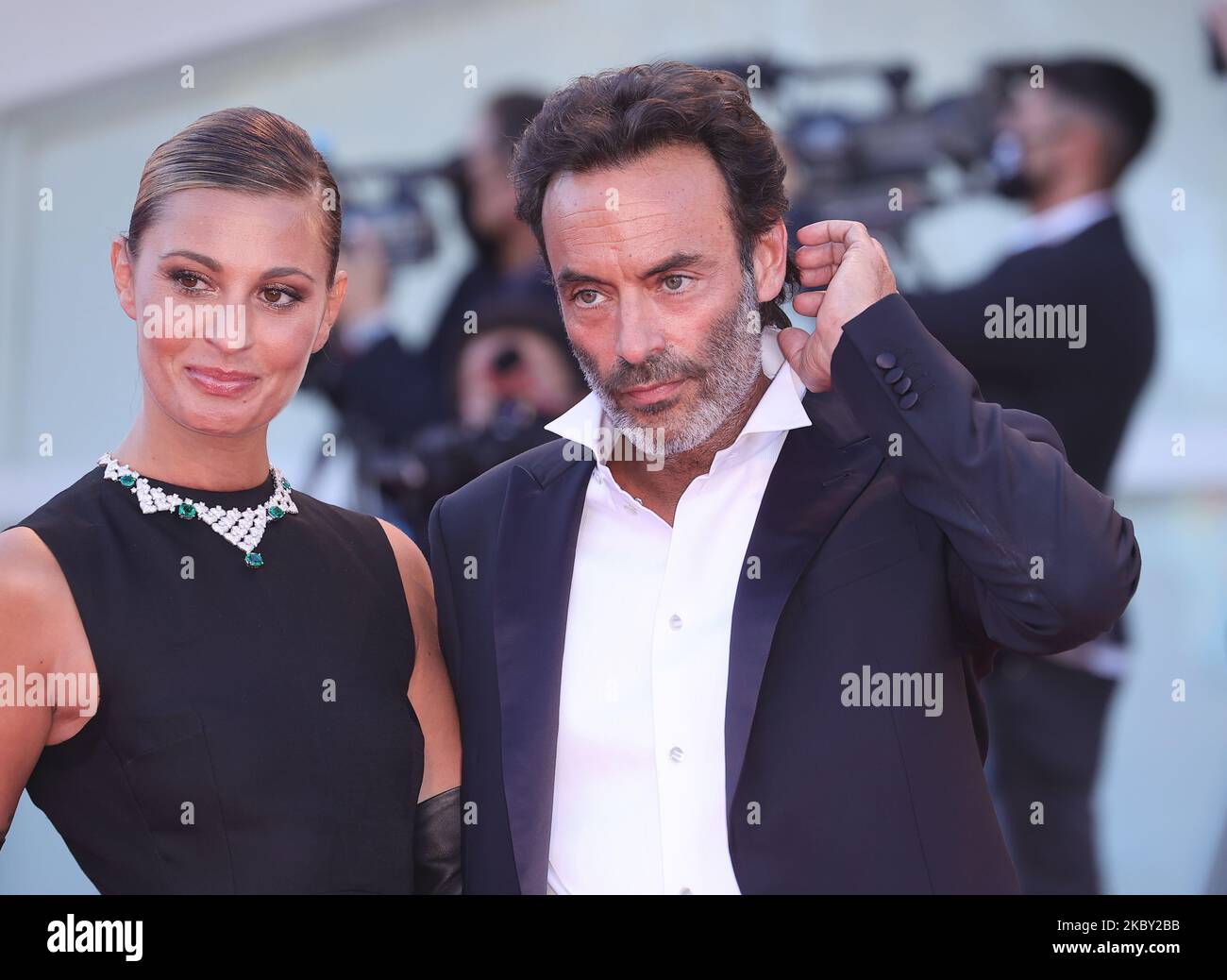 Anthony Delon, Sveva Alviti pose on the red carpet with the Golden Lion ...
