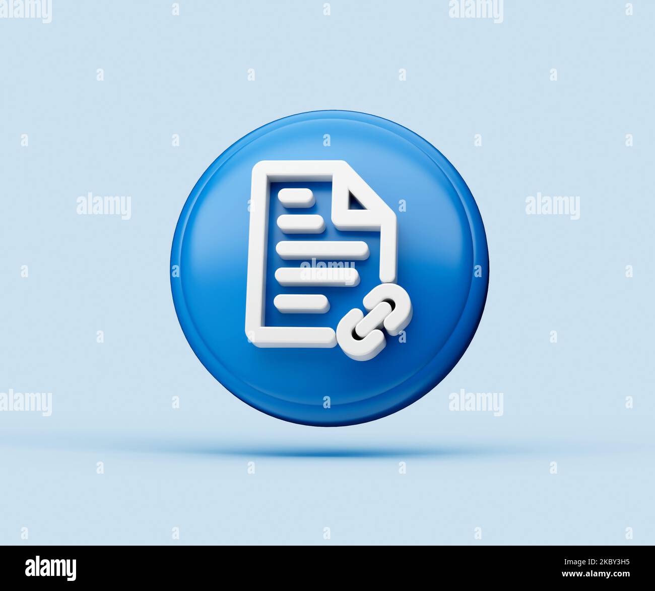 A 3D illustration of file attachment glossy icon or symbol for web and ...