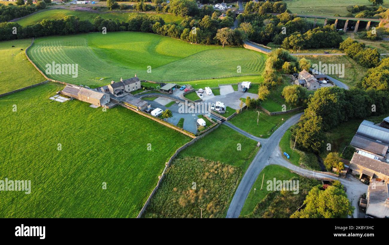 An aerial view of Upper Hurst Farm in the United Kingdom Stock Photo ...