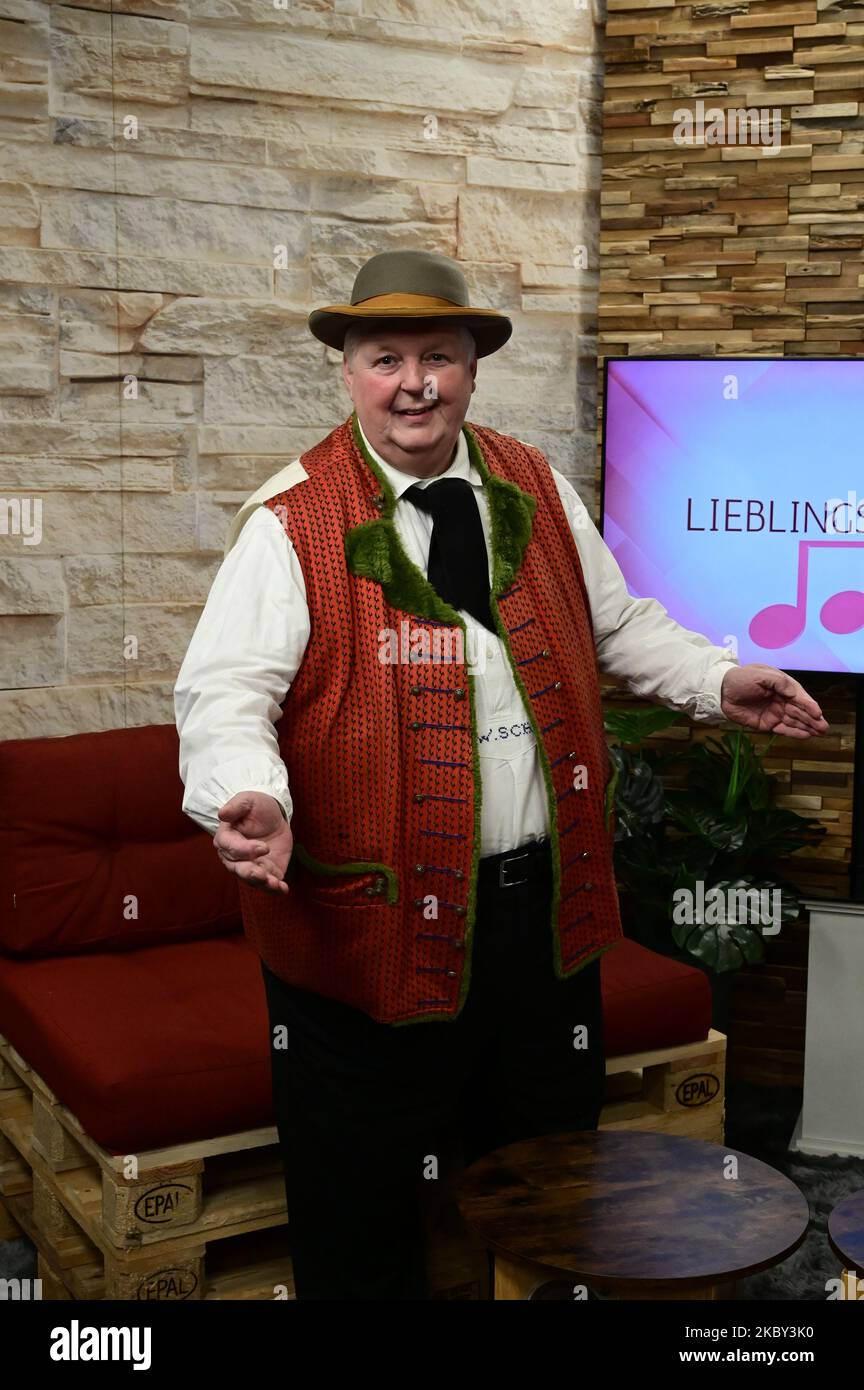 Wolfgang Schwalm von den Wildecker Herzbuben bei der Aufzeichnung der ...