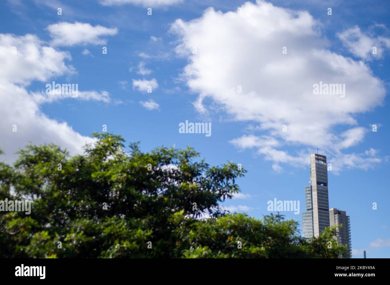 A general view of the BD Bacata, Bogota's tallest building seen from la ...