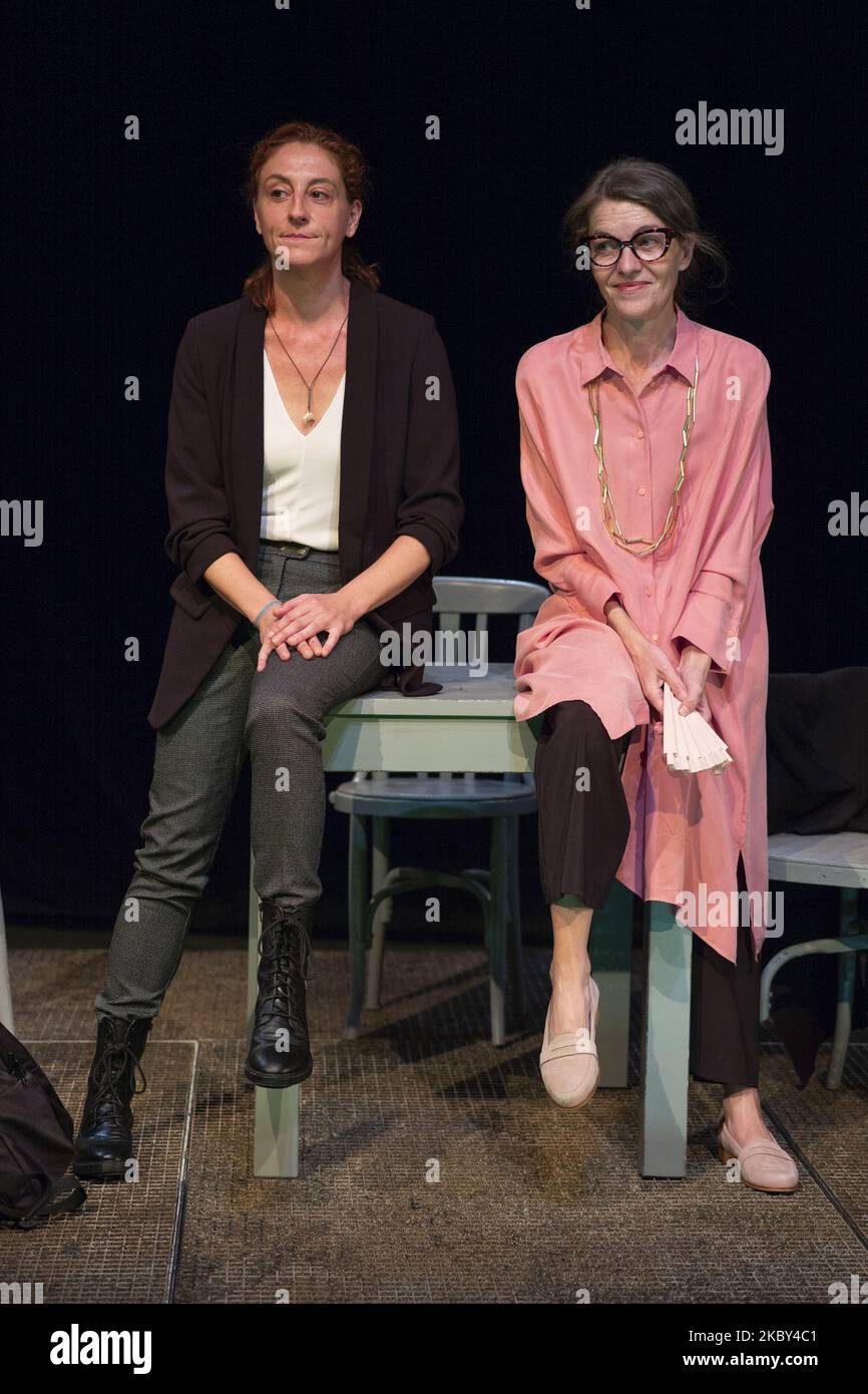 the actress Nuria Mencia and Nuria Gonzalez during the performance of ...