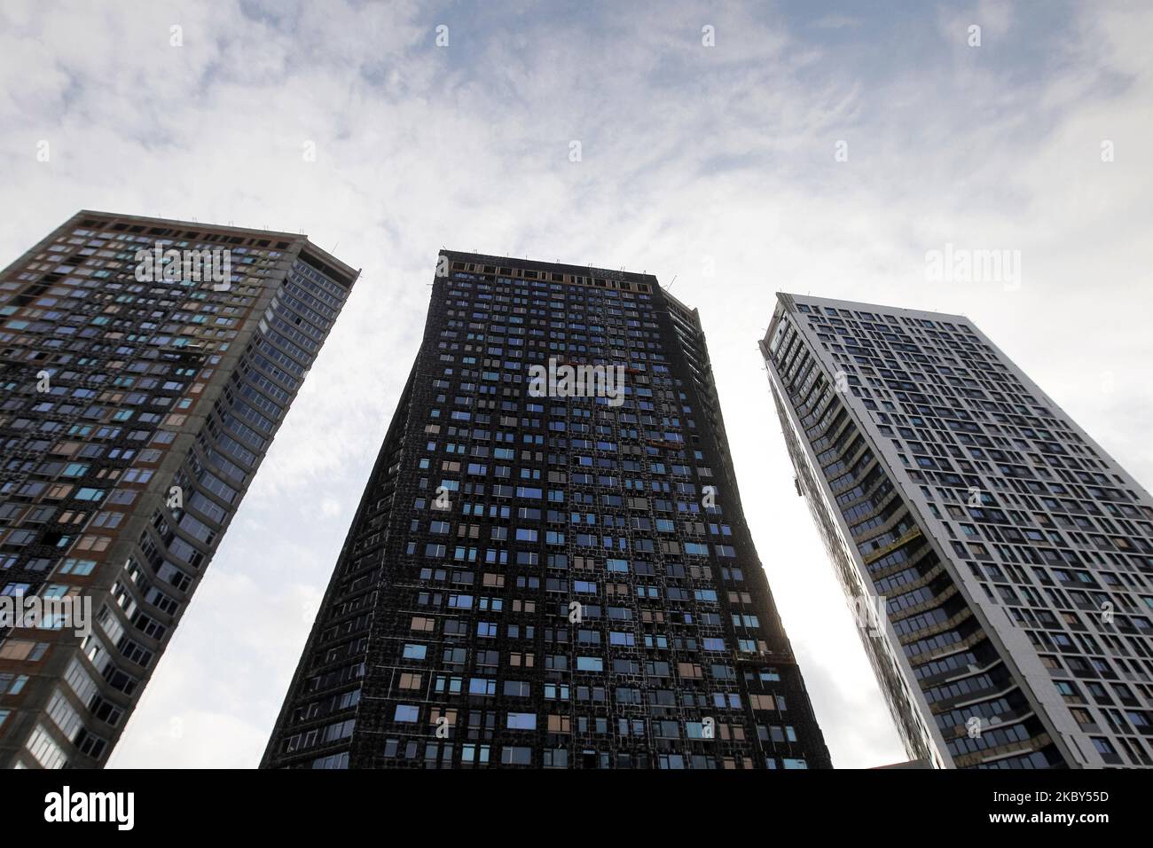 A construction site of new build an apartment building is seen in Kyiv ...