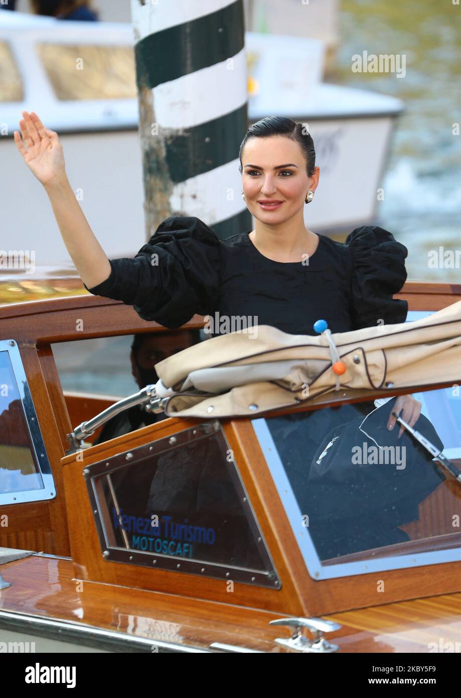 Arisa is seen arriving at the Excelsior during the 77th Venice Film ...