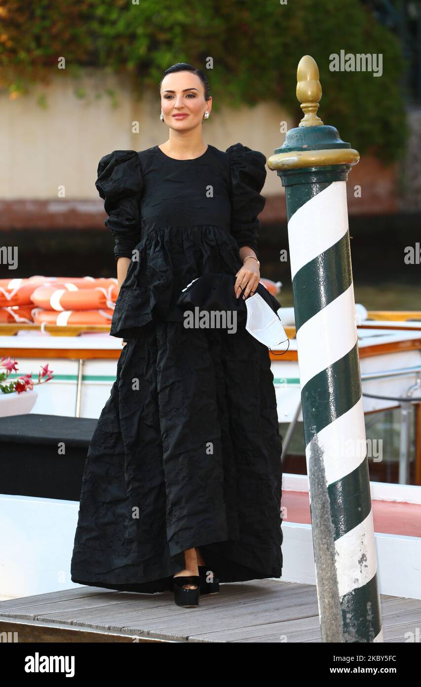 Arisa is seen arriving at the Excelsior during the 77th Venice Film ...