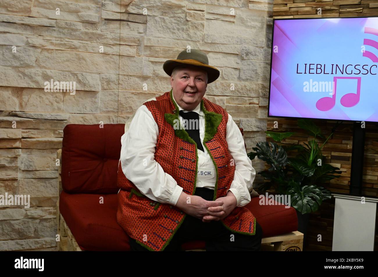 Wolfgang Schwalm von den Wildecker Herzbuben bei der Aufzeichnung der ...