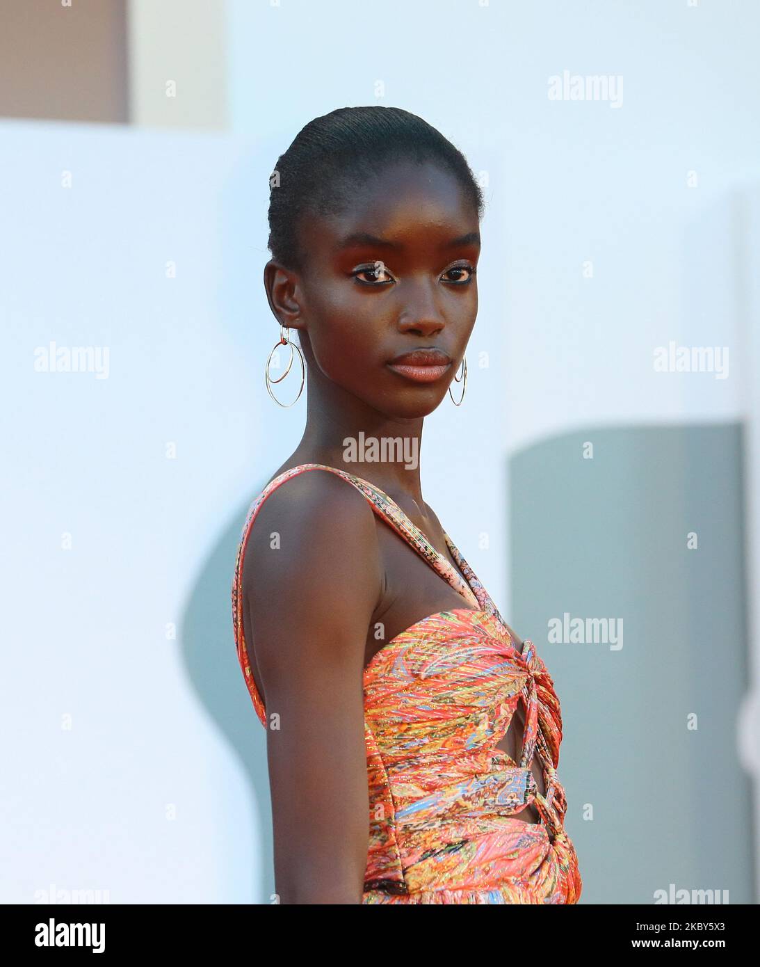 Maty Fall Diba walks the red carpet ahead of the movie "Padrenostro" at ...