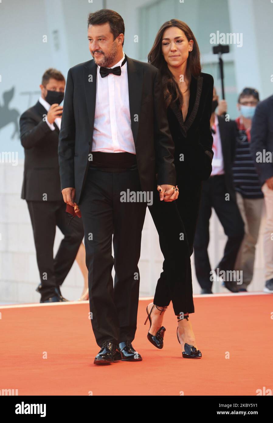 Matteo Salvini and Francesca Verdini walks the red carpet ahead of the ...
