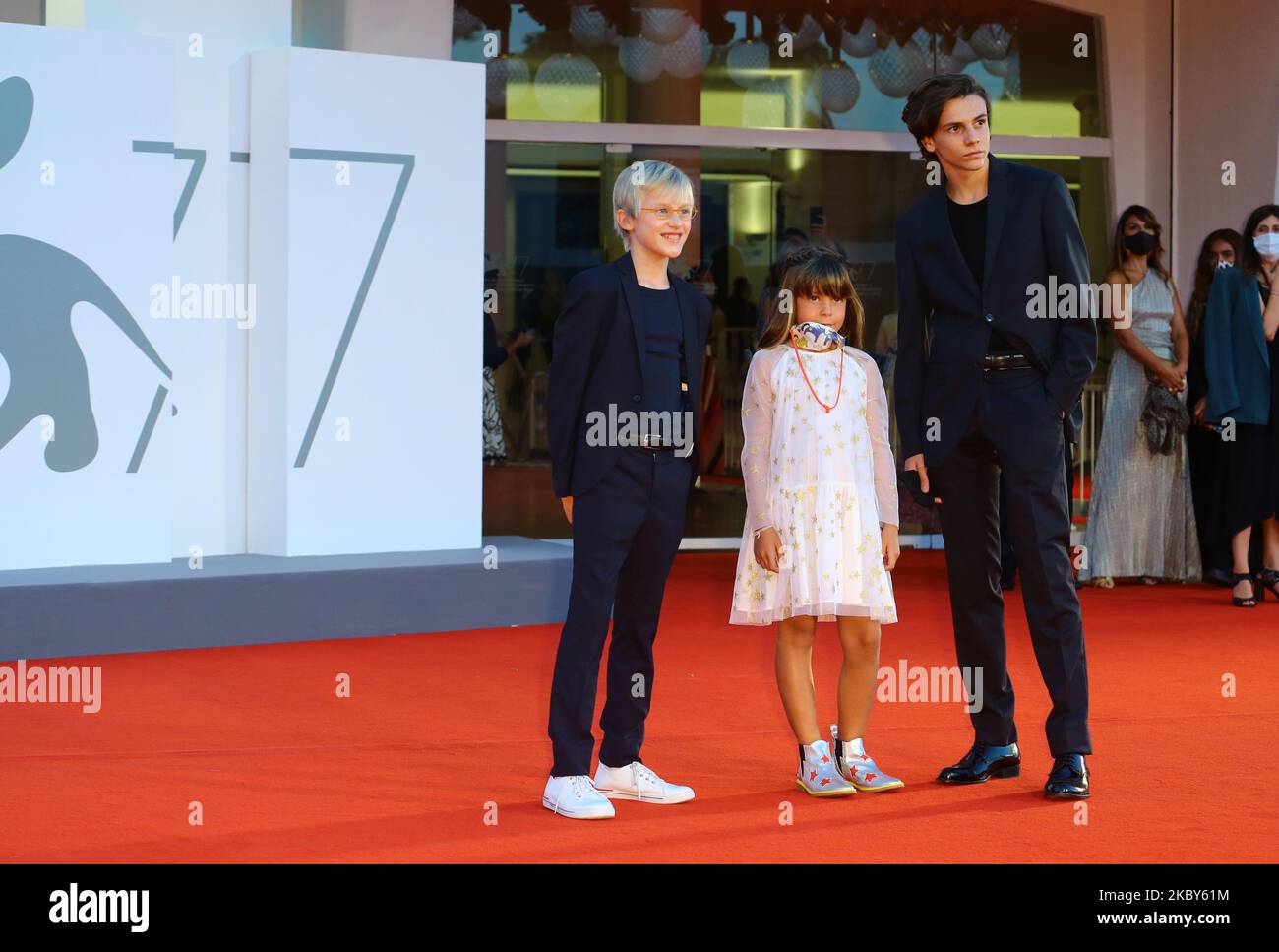 Francesco Gheghi, Mattia Garaci, Lea Favino walk the red carpet ahead ...