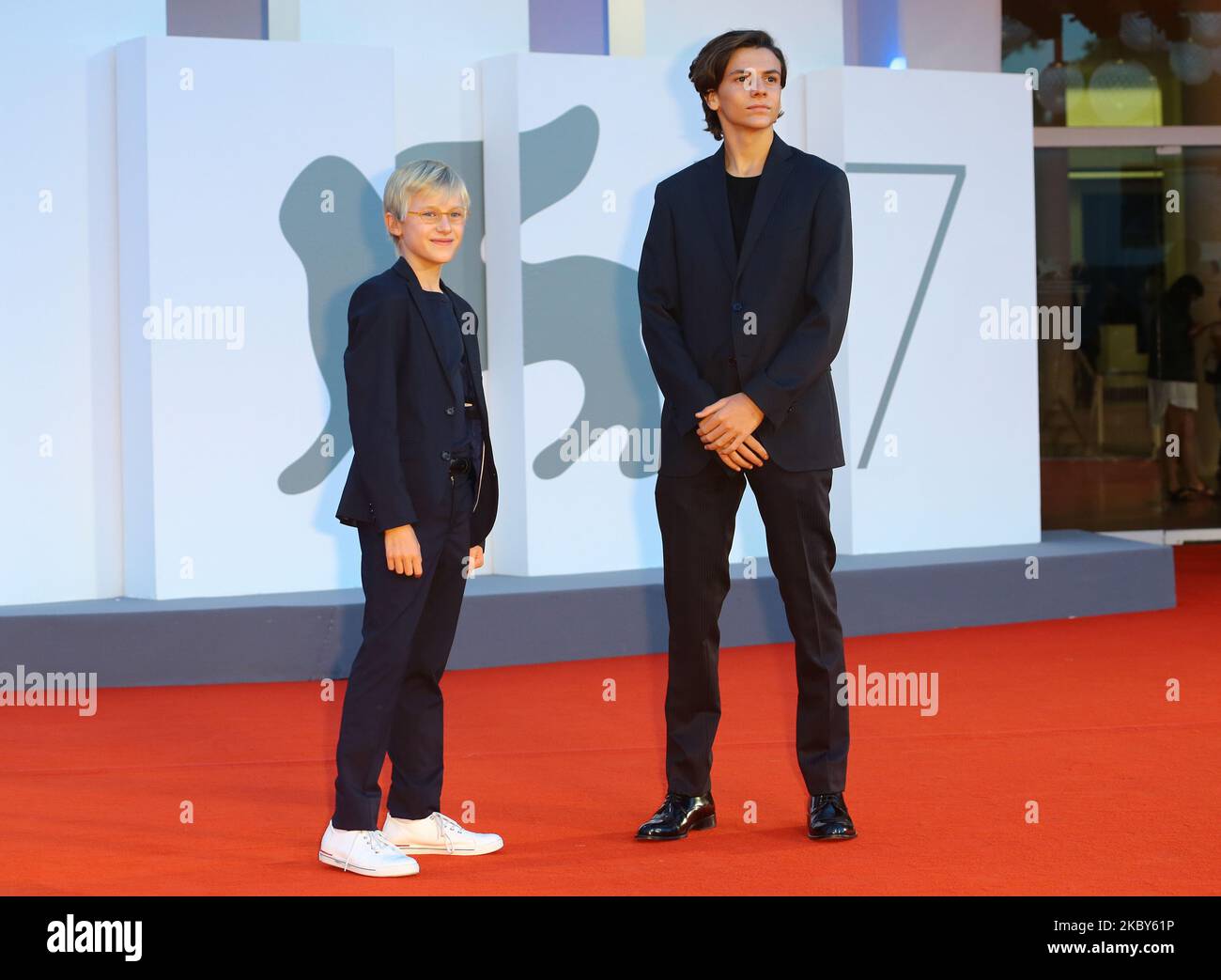 Mattia Garaci and Francesco Gheghi walk the red carpet ahead of the ...