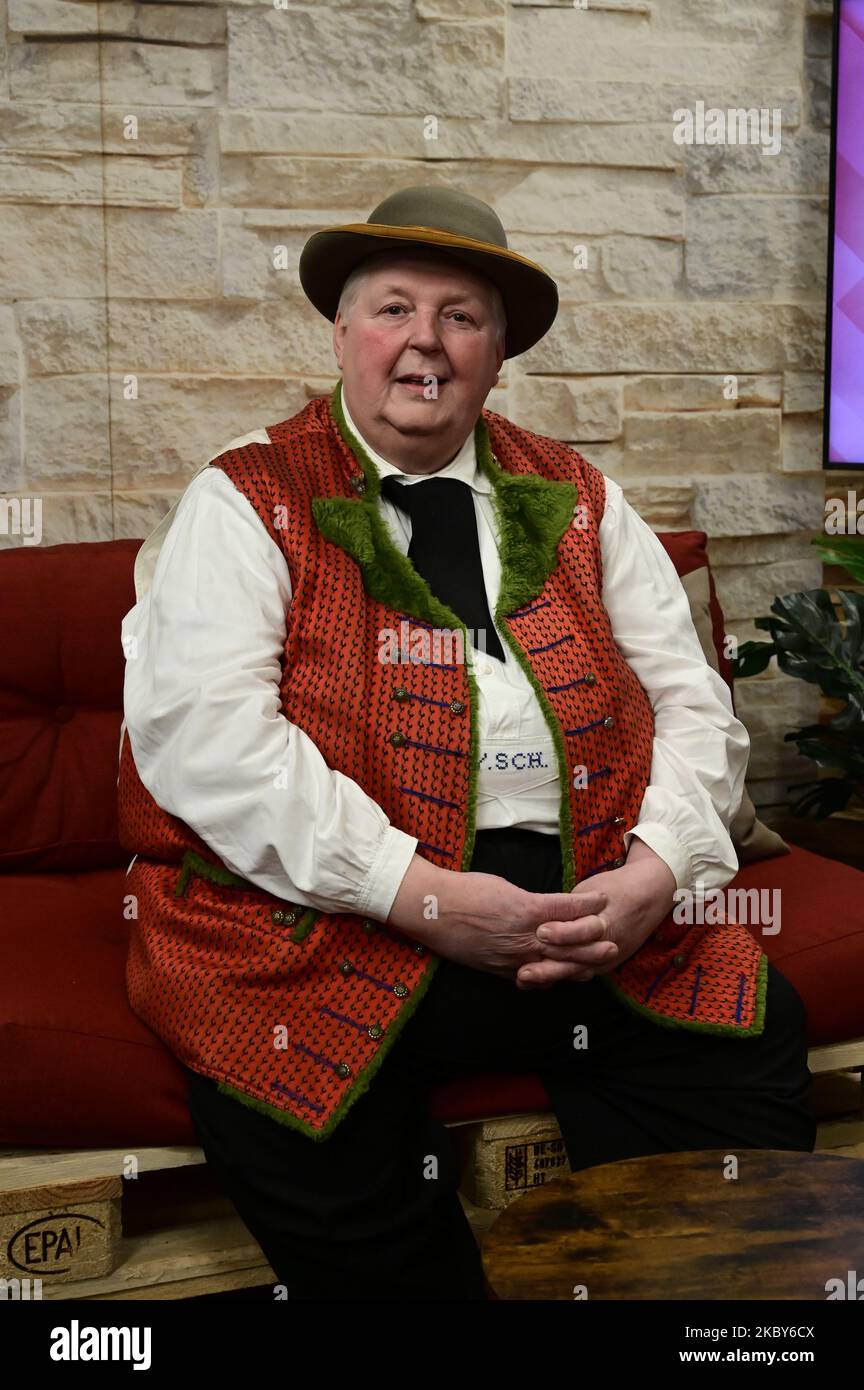 Wolfgang Schwalm von den Wildecker Herzbuben bei der Aufzeichnung der ...