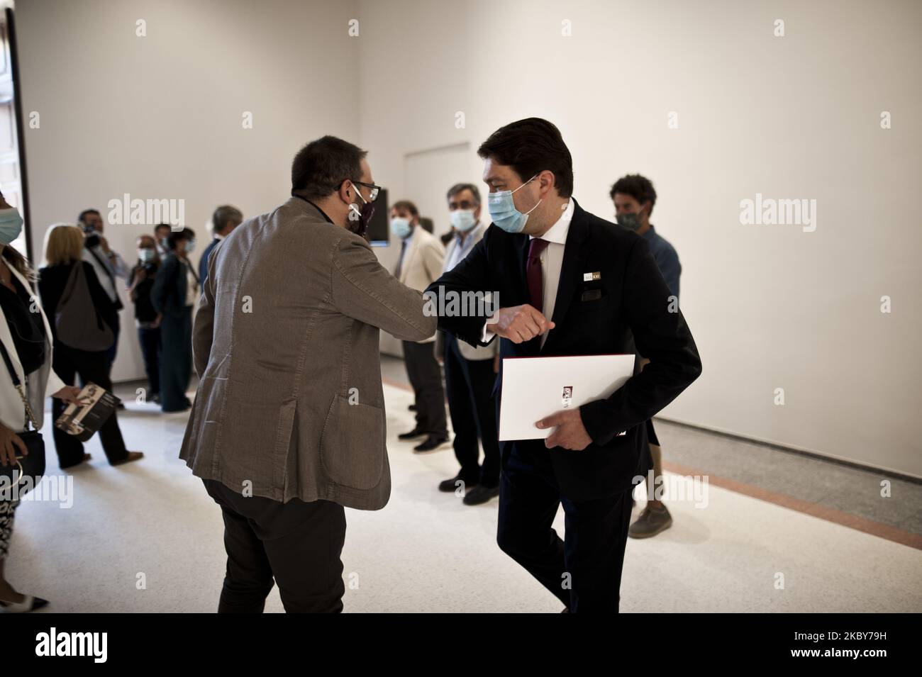 The Mayor of L'Aquila greets Alexey Fadeev, Councillor and Head of the ...