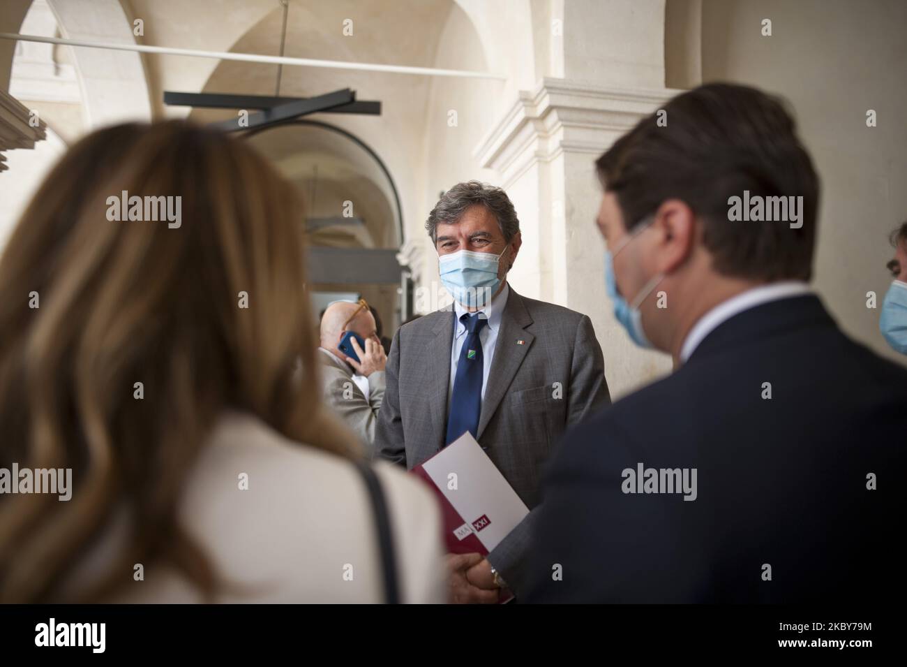 The President of Abruzzo Region Marco Marsilio, in L'Aquila, Italy, on ...