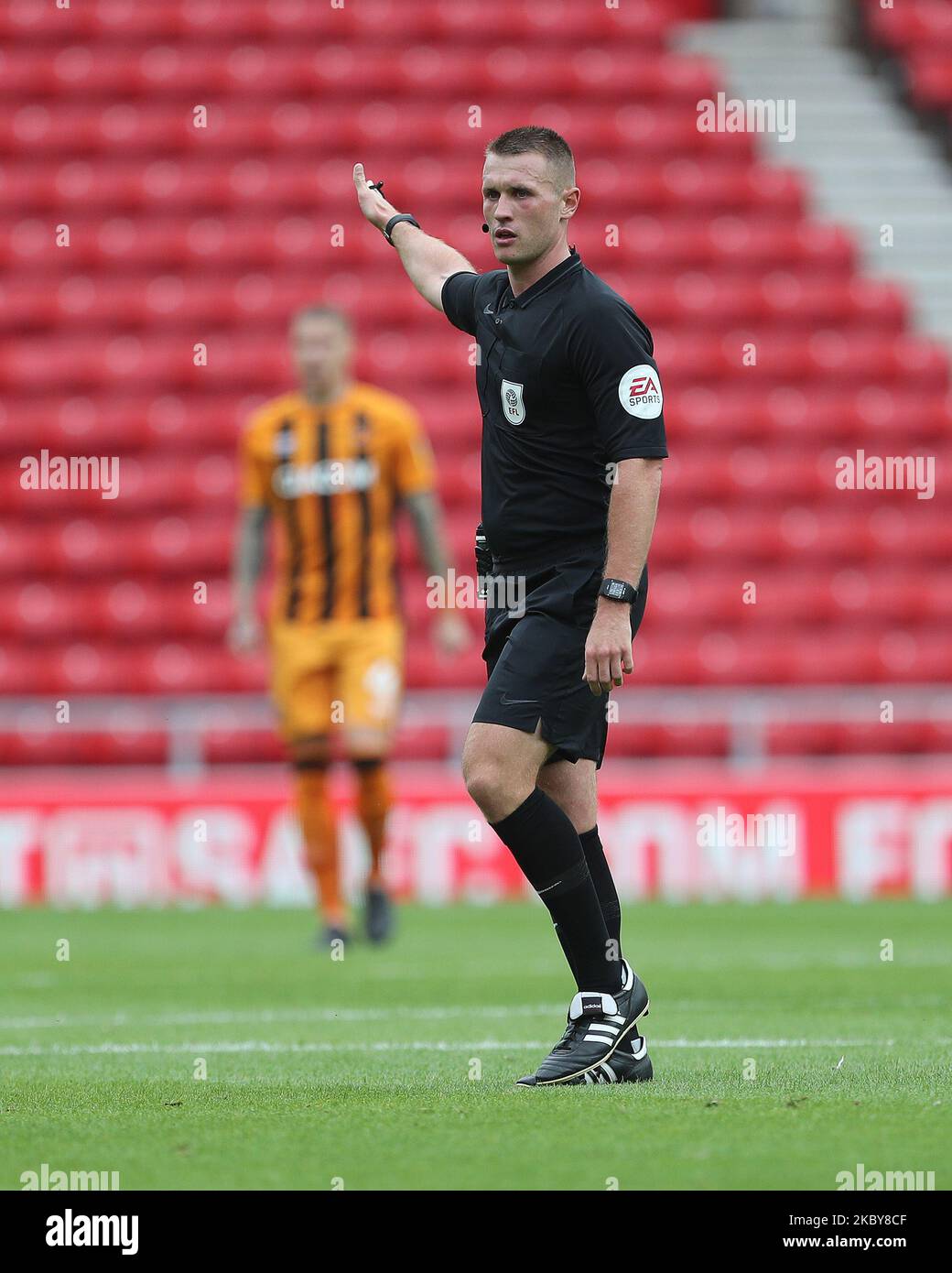 The match referee, Thomas Bramall during the Carabao Cup match between ...