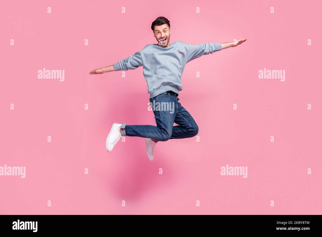 Full size photo of young attractive handsome funny crazy student guy ...