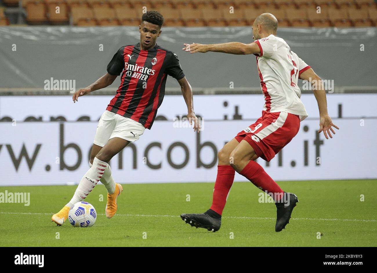 Emil Roback of AC Milan in action during the pre-season friendly match ...
