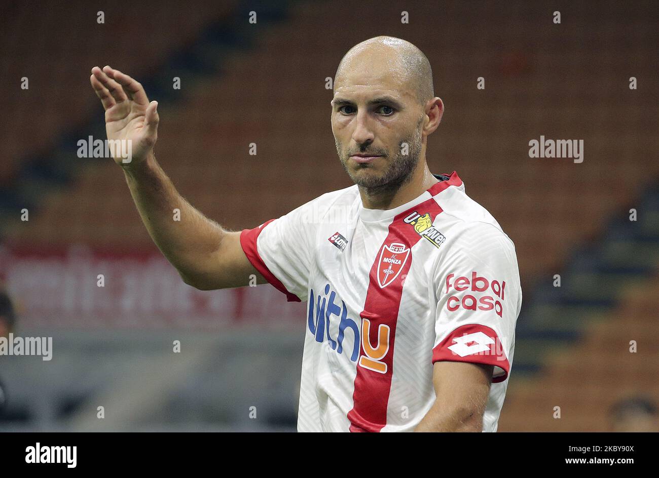 Gabriel Paletta of AC Monza in action during the pre-season friendly ...