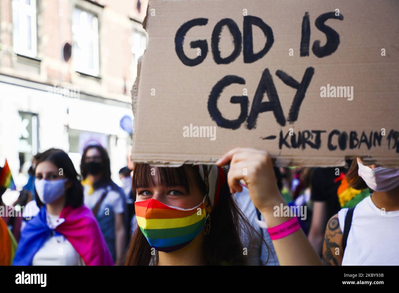 LGBT activists and supporters demonstrate during Equality March in ...