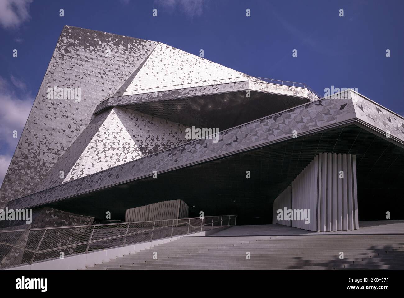View of the Paris Philharmonic building, it is a 2,400-seat symphonic ...