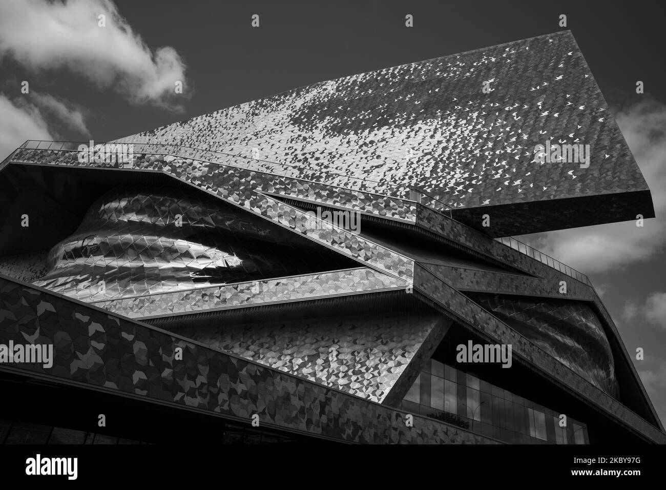 View of the Paris Philharmonic building, it is a 2,400-seat symphonic ...