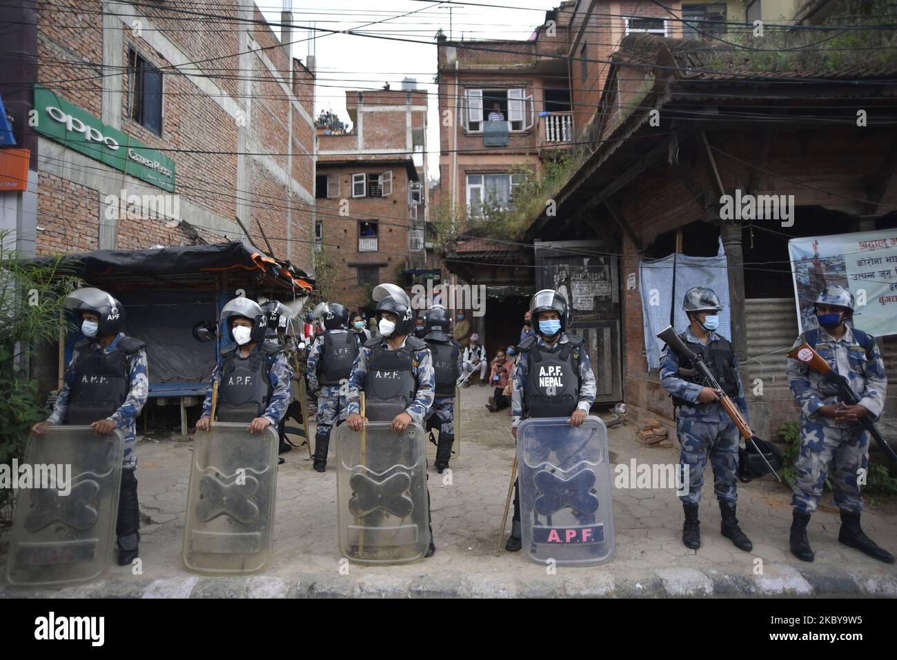 Armed Police Force (APF) and Nepal Police guard around the chariot ...