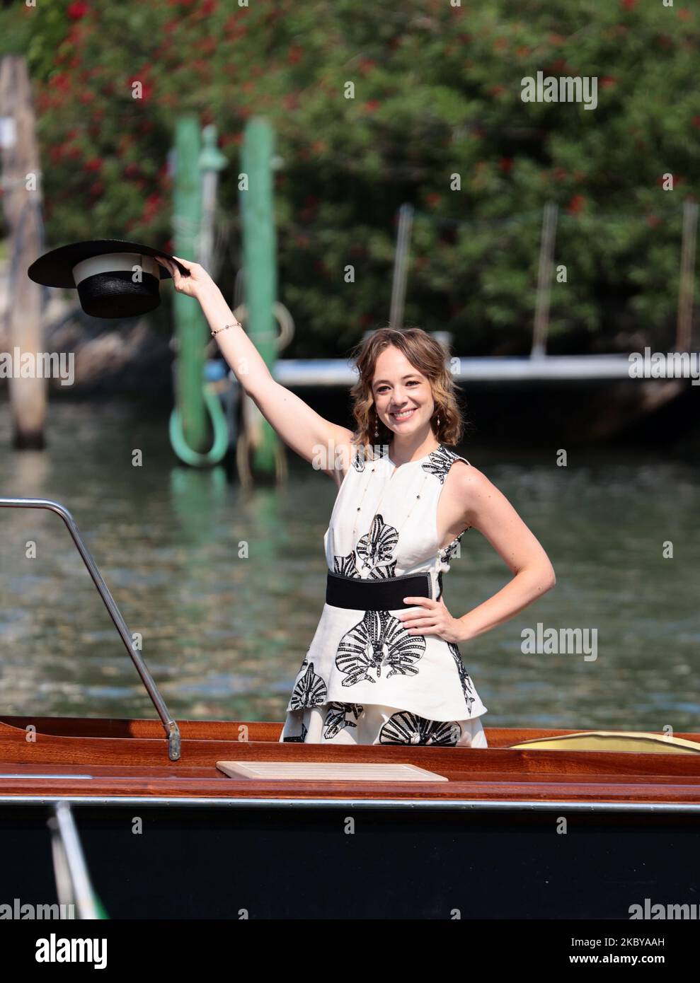 Sara Lazzaro is seen arriving at the Excelsior during the 77th Venice ...