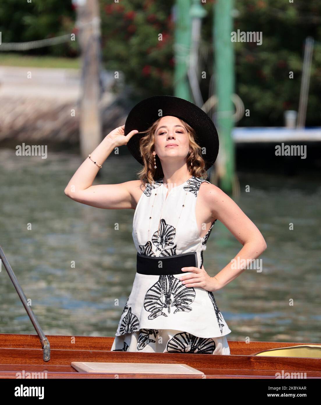 Sara Lazzaro is seen arriving at the Excelsior during the 77th Venice ...