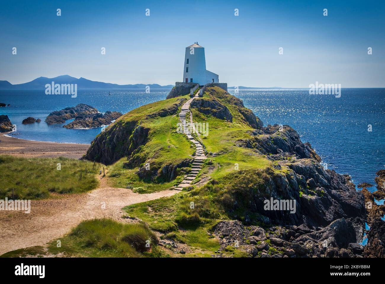 Llanddwyn Island (Ynys Llanddwyn). Anglesey North Wales. Tŵr Mawr ...