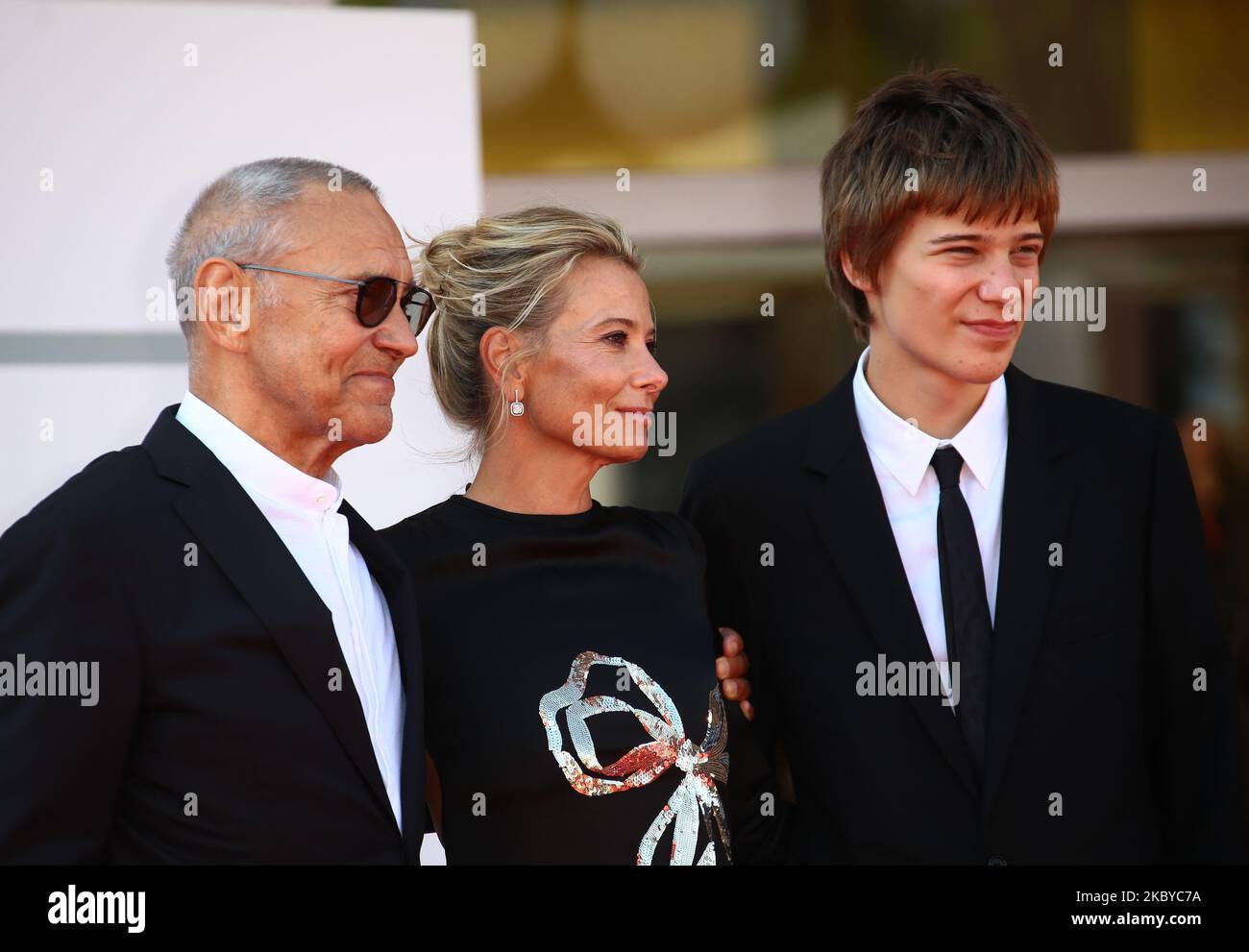 Russian director Andrei Konchalovsky (L), his wife Russian actress ...