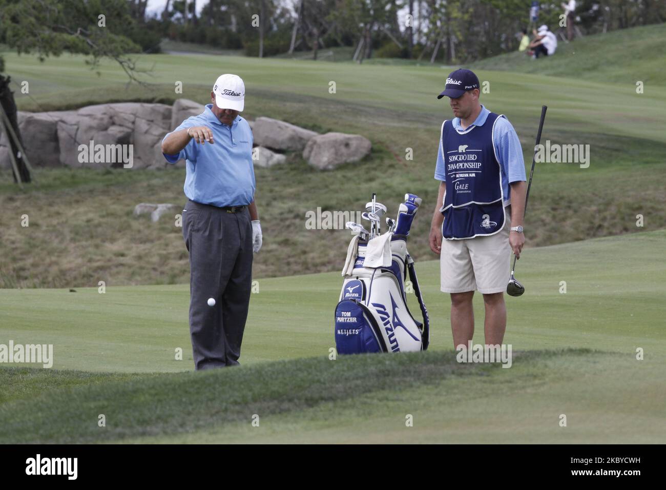 Tom Purtzer of USA, drop of 14th hall hazard zone side during the PGA ...