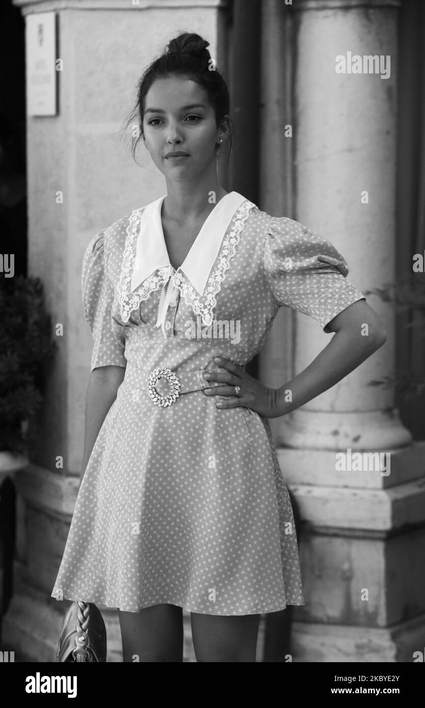 (EDITOR’S NOTE: Image was converted to black and white) Lyna Khoudri is ...