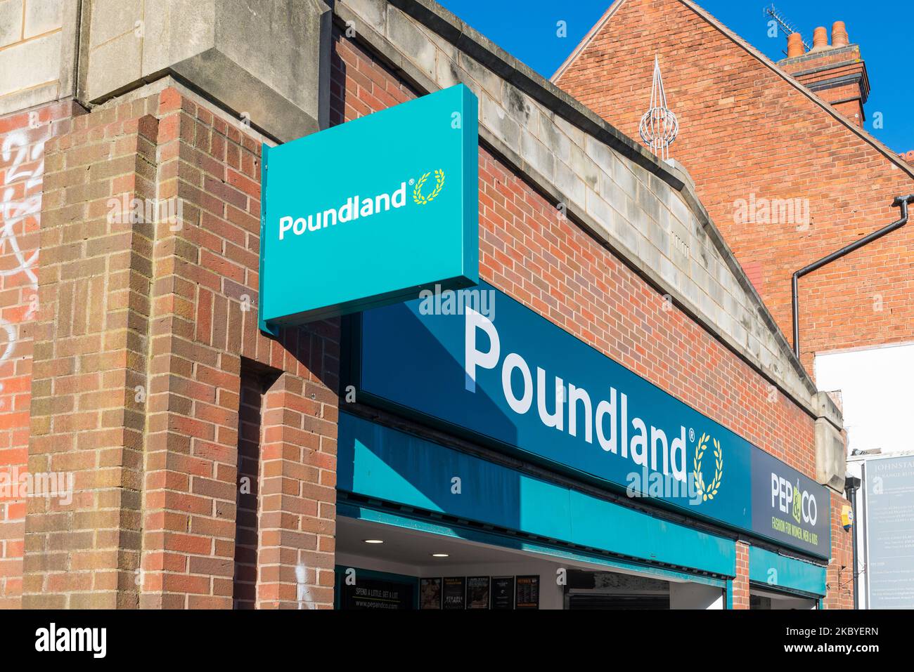 Poundland sign outside a store in Kings Heath, Birmingham Stock Photo ...