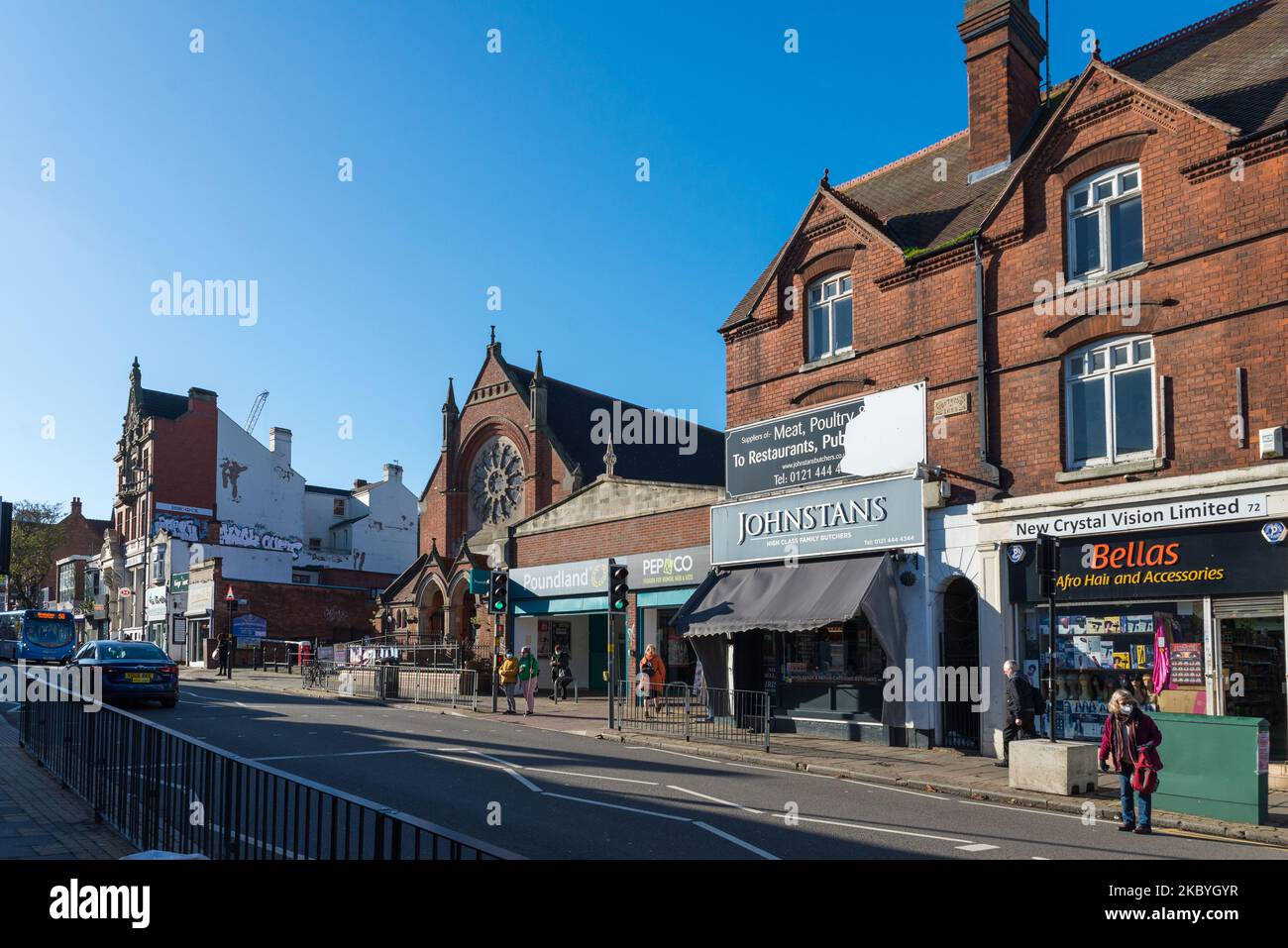 Shops in Kings Heath High Street, Birmingham Stock Photo - Alamy