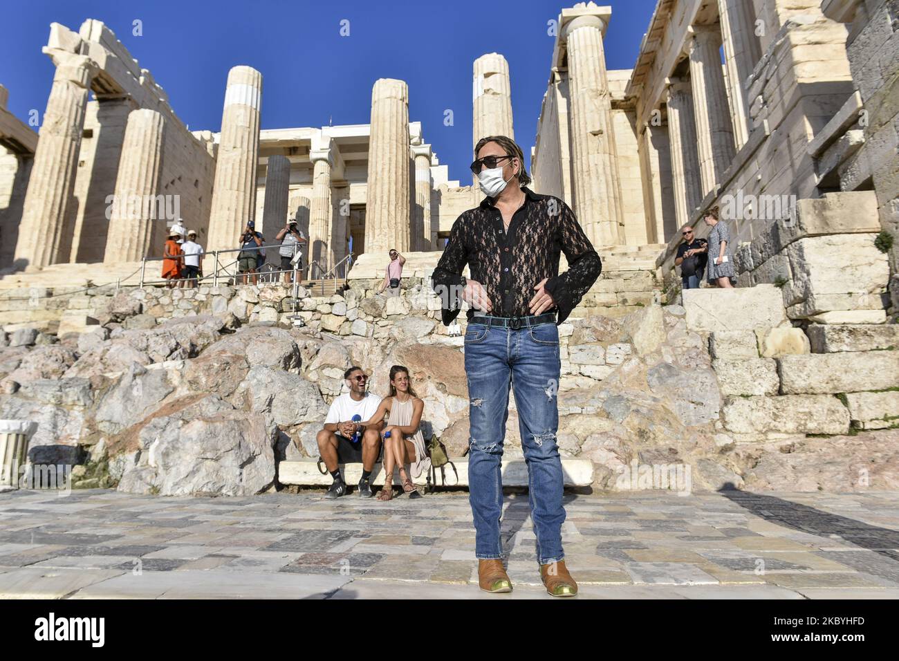 Mickey Rourke visits the Acropolis in Athens ahead of filming new drama ...