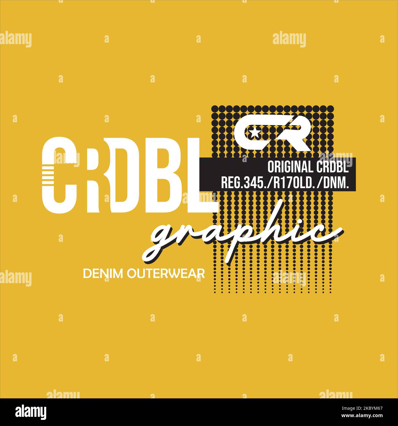 A yellow typography clothing template design with bold white and black ...