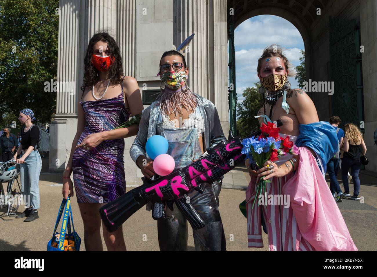 Transgender people and their supporters gather at Wellington Arch to ...