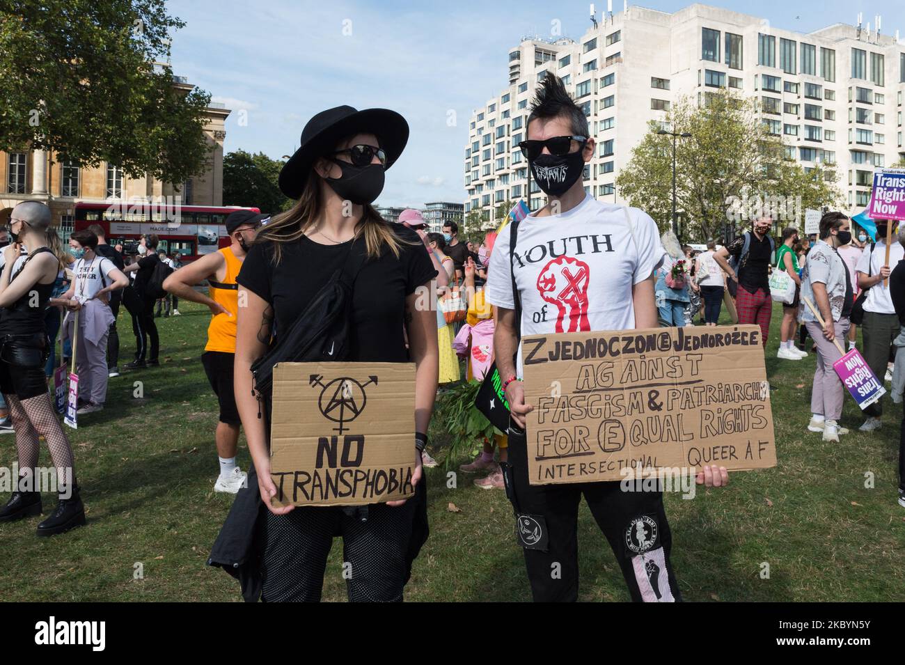 Transgender people and their supporters gather at Wellington Arch to ...