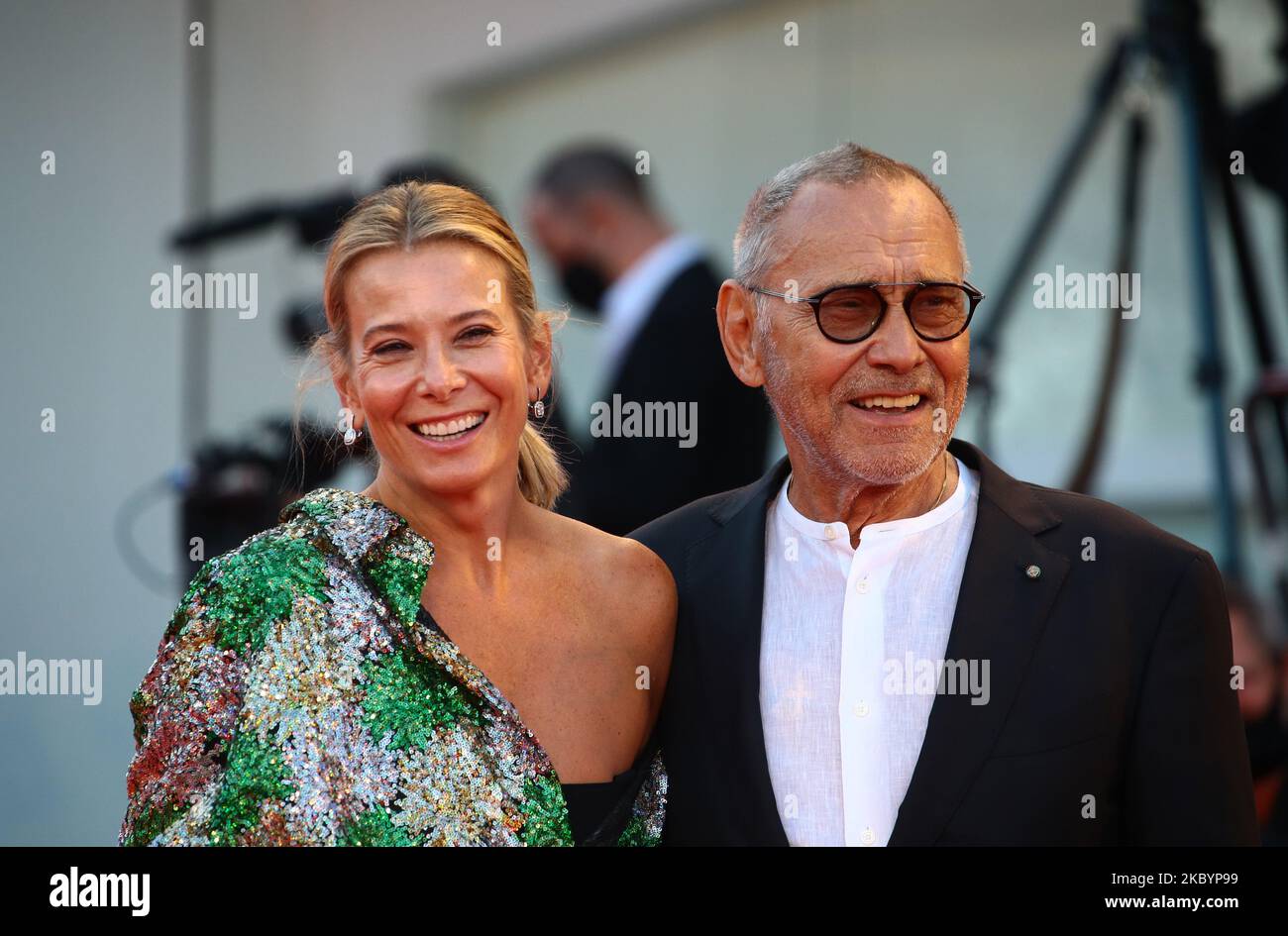 Julia Vysotskaya, Andrei Konchalovsky walk the red carpet ahead of ...