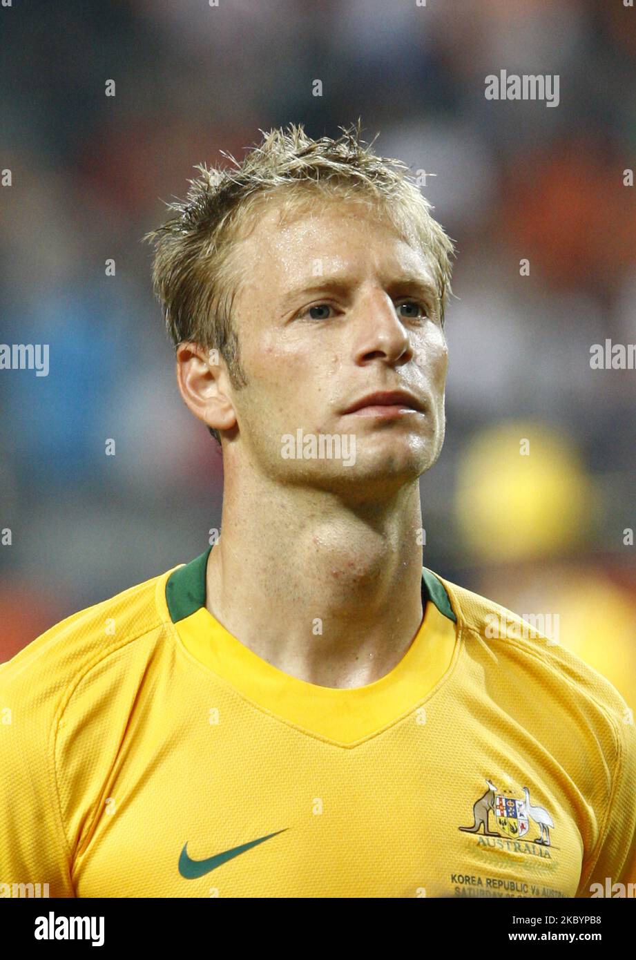 Vincenzo Grella of Australia stands before the international friendly ...