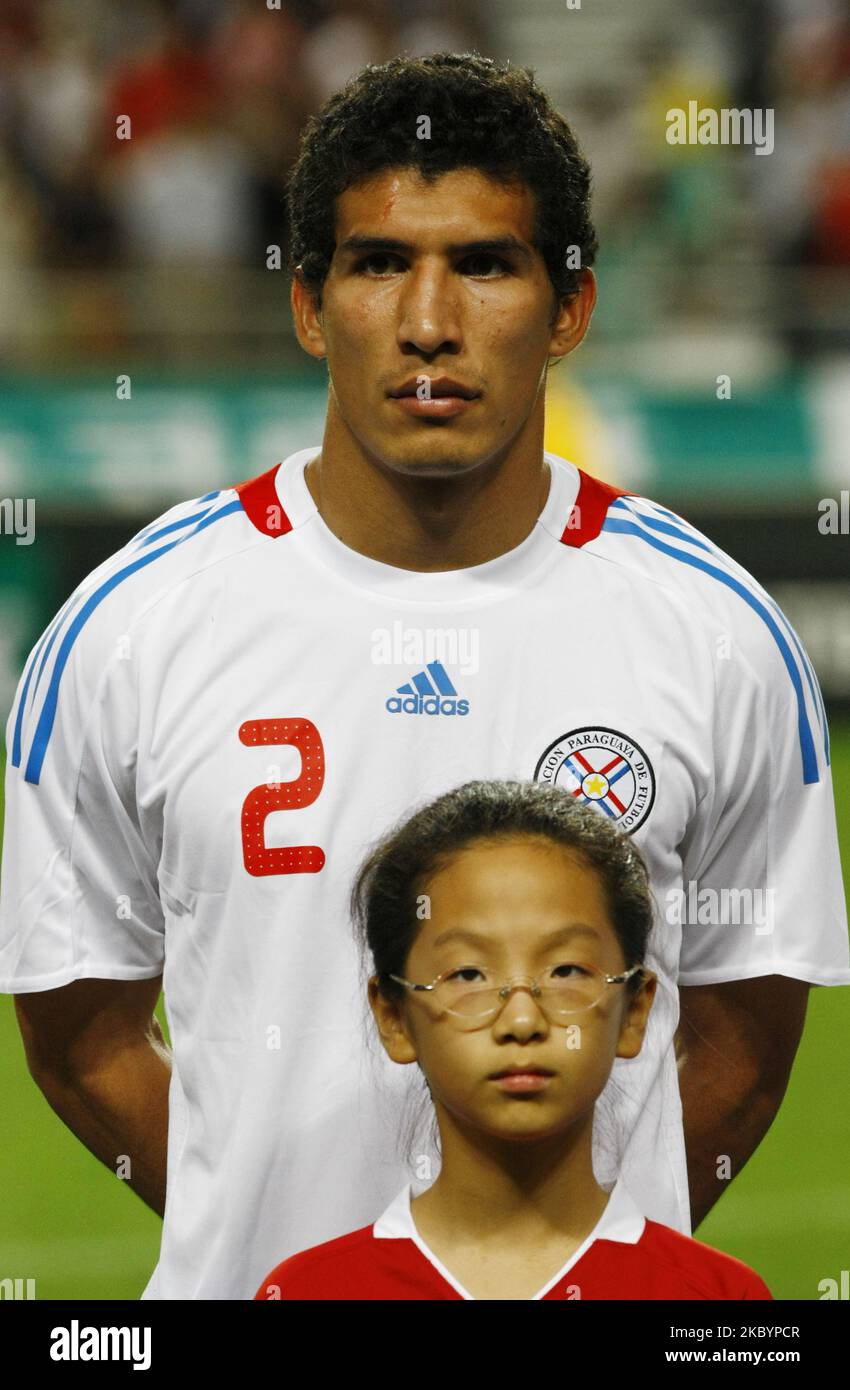 Marcos Caceres, Paraguay, stands before the international friendly match between South Korea and ...