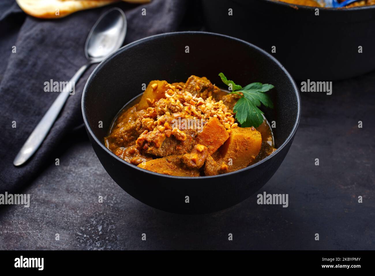 Traditional Indian vegetarian Madras curry stew with sweet potatoes ...
