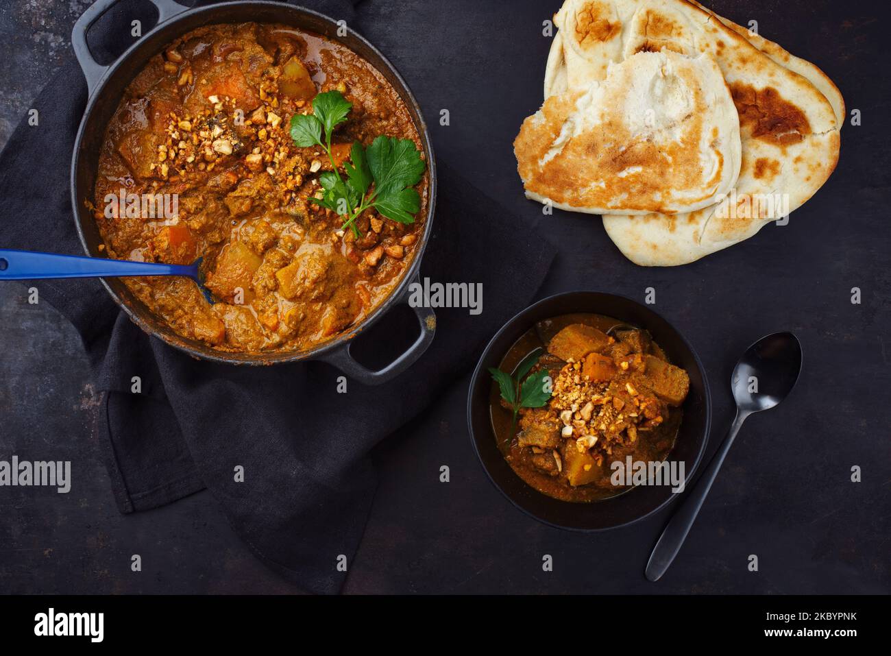 Traditional Indian vegetarian Madras curry stew with sweet potatoes ...
