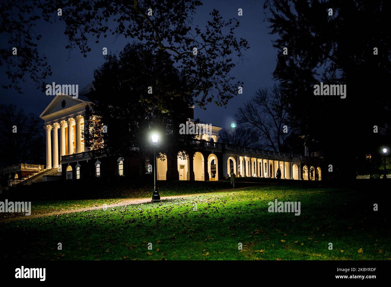 The UVA Rotunda building at night Stock Photo - Alamy