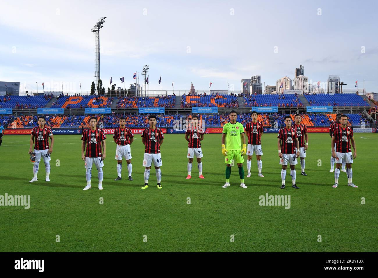 Police Tero FC team line-up poses before match start during the ...