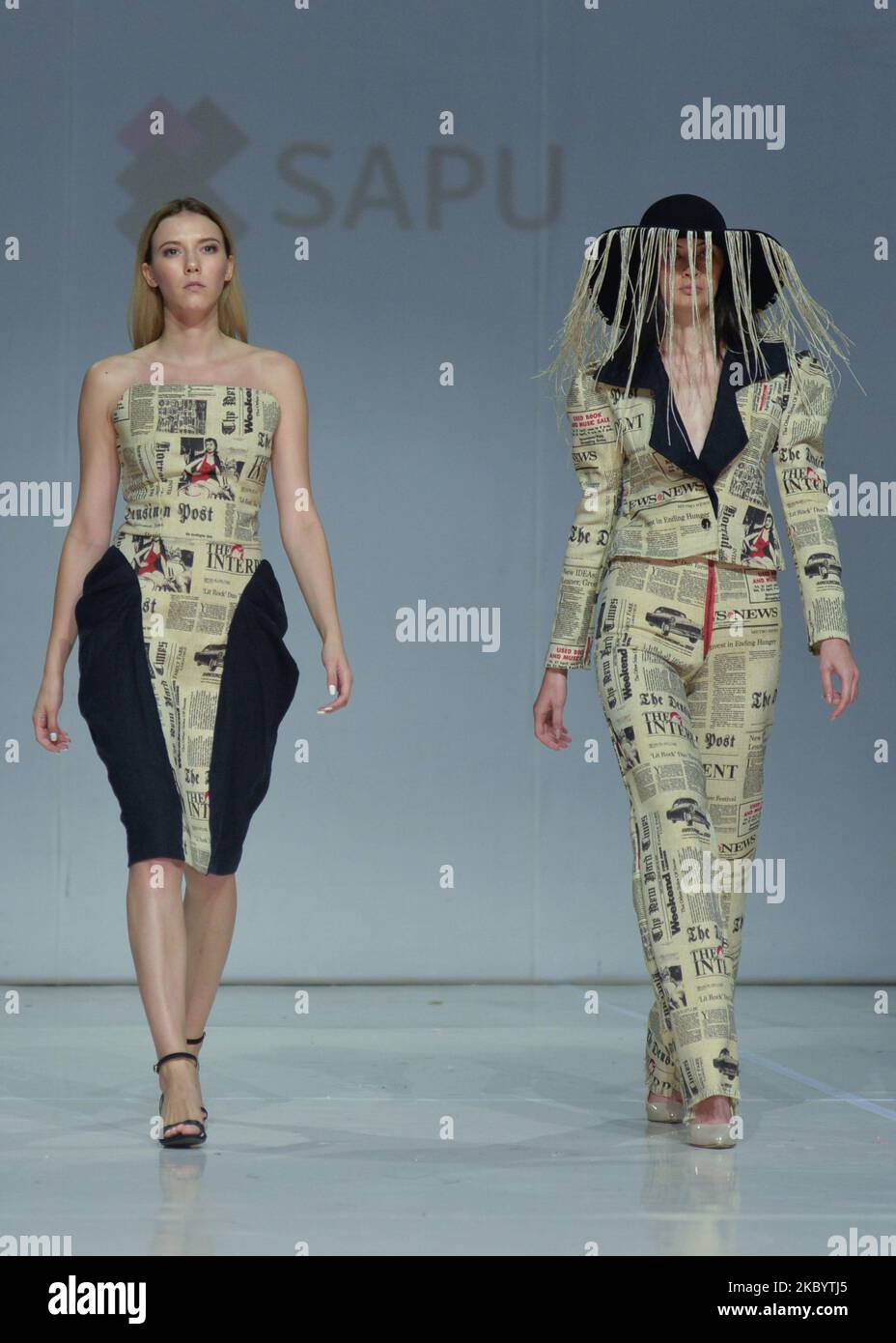 Models showcase creations during 'The No Waste Show' - a show of ...