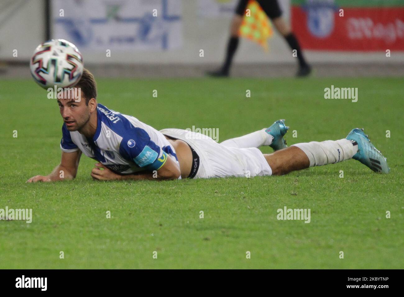 Christian Beck of 1. FC Magdeburg looks on during the DFB Cup first ...